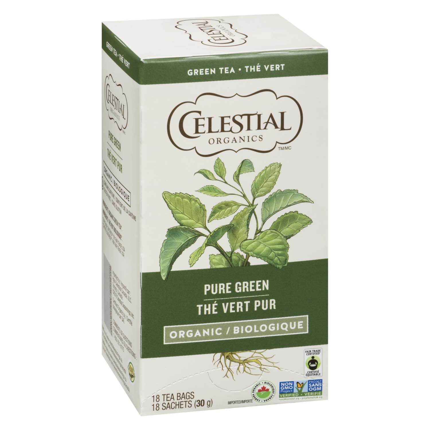 Celestial Organics Green Tea Pure Green Organic 18 Tea Bags 30 g ...